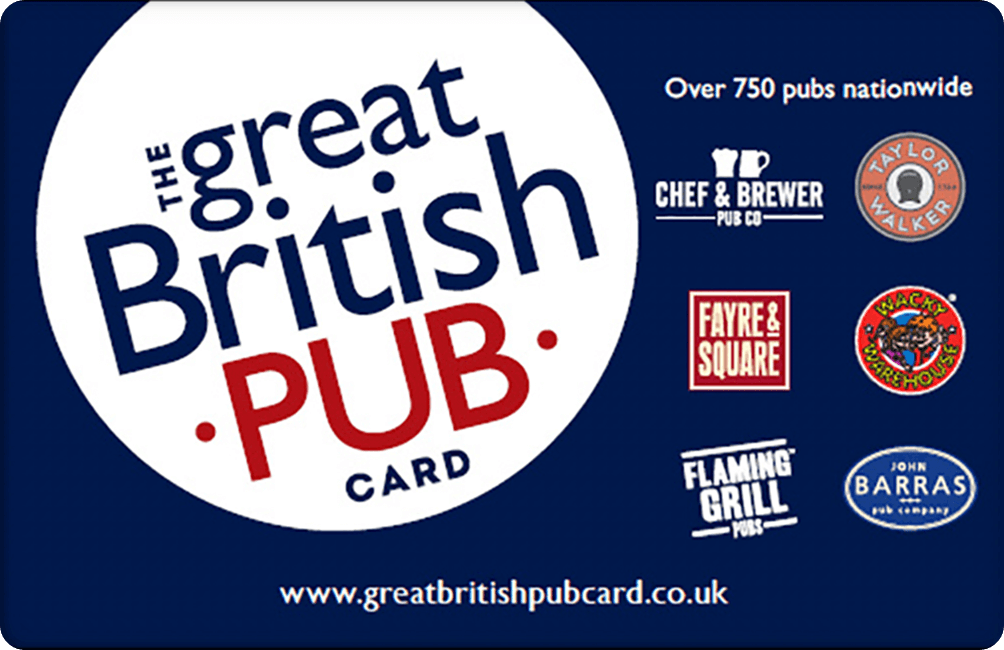 Great British Pub Gift Card | Giftcards.co.uk