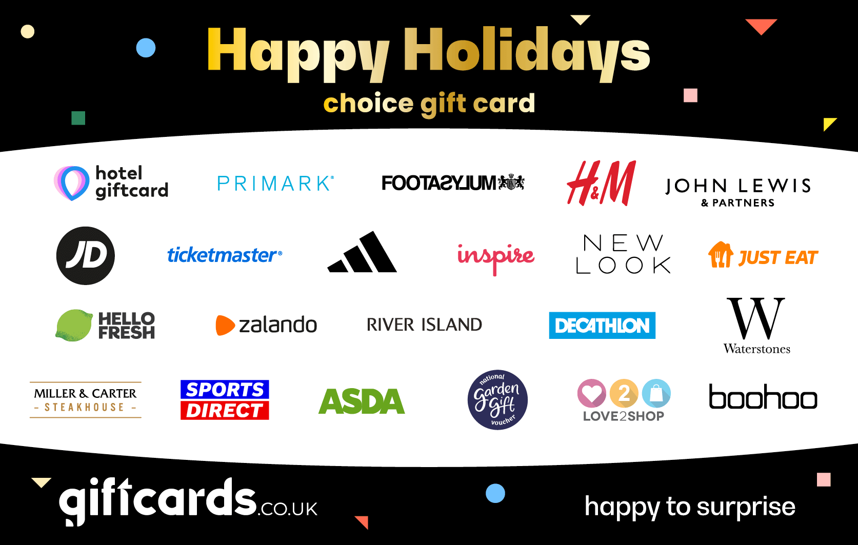 All-in-1 Happy Holidays Choice Gift Card | Giftcards.co.uk