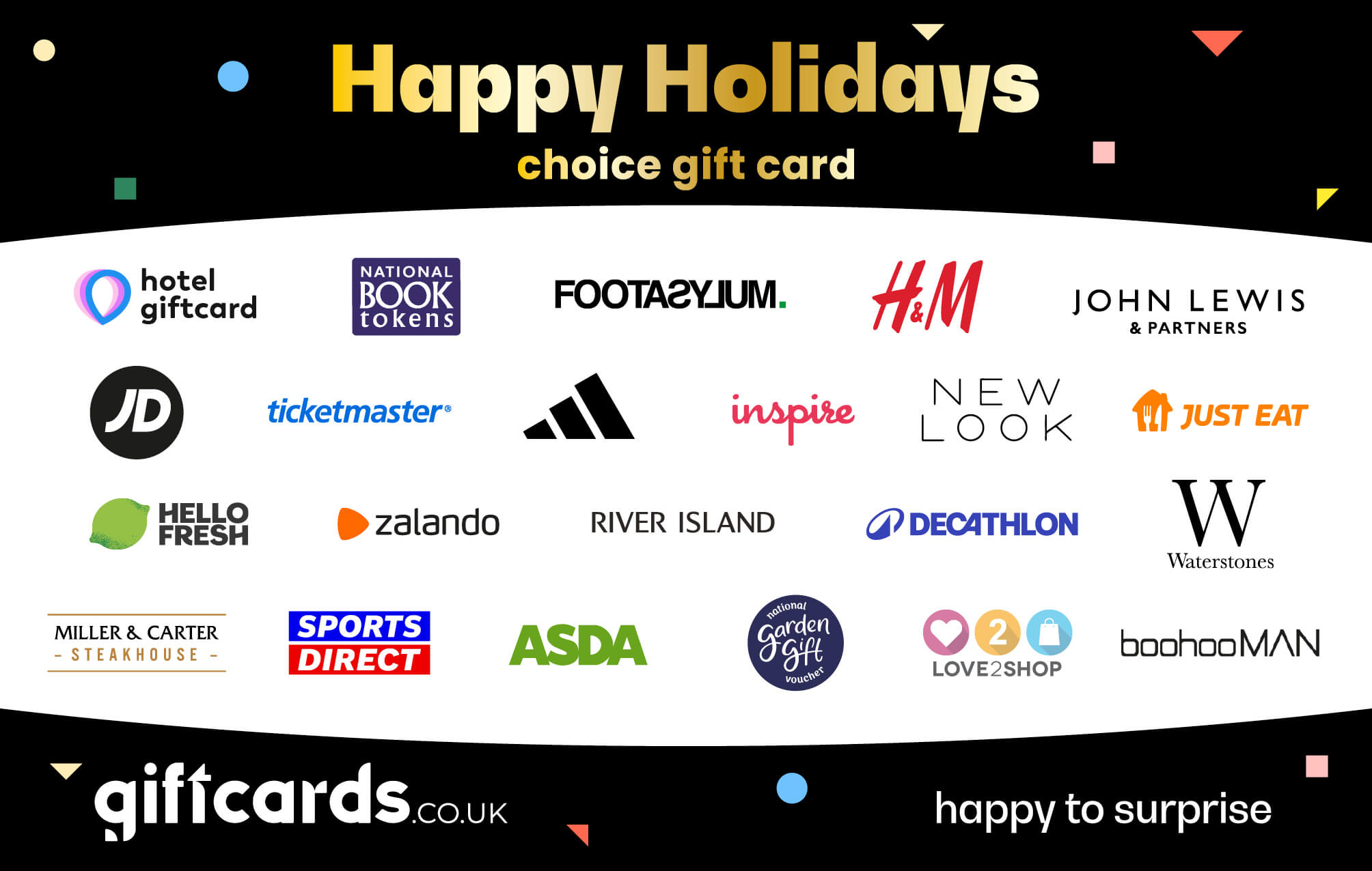 All-in-1 Happy Holidays Choice Gift Card | Giftcards.co.uk
